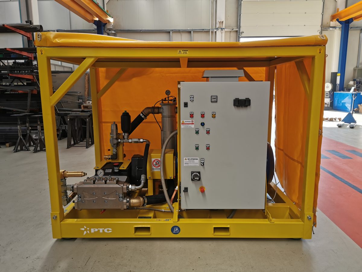 TAP's pipe line test with PTC ultra high pressure units